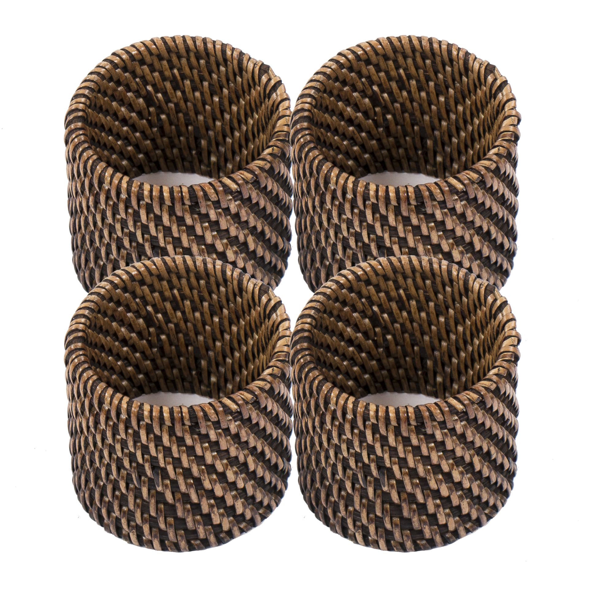 Rattan Napkin Rings Set of 4 — 4.5×5 cm